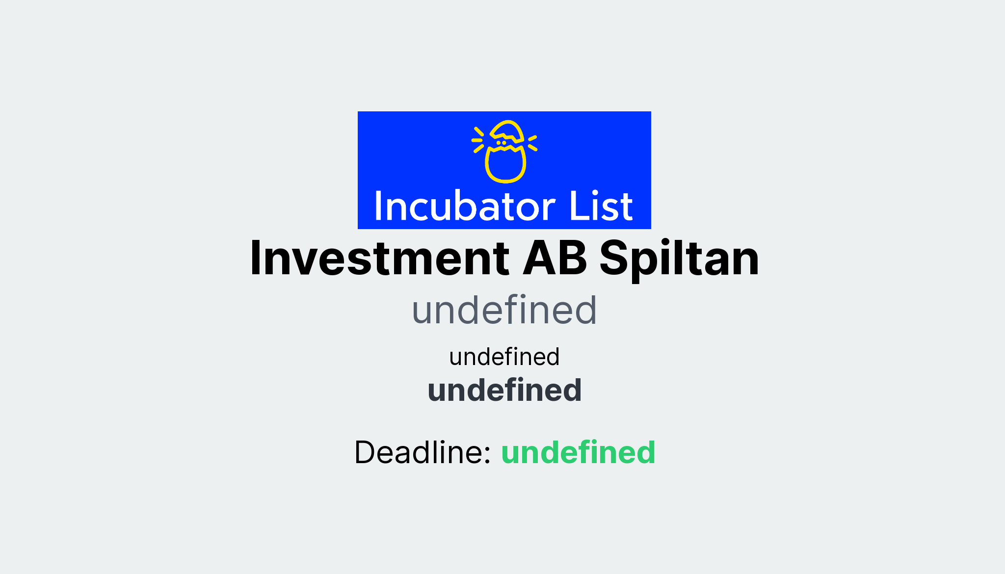 Investment AB Spiltan - Key Information